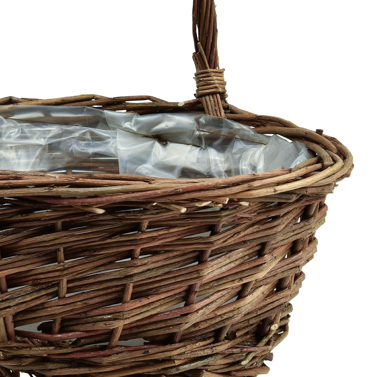 Floristik21.de Korb Pflanzkorb Set 3er rund Weidenkorb Henkel Dekokorb