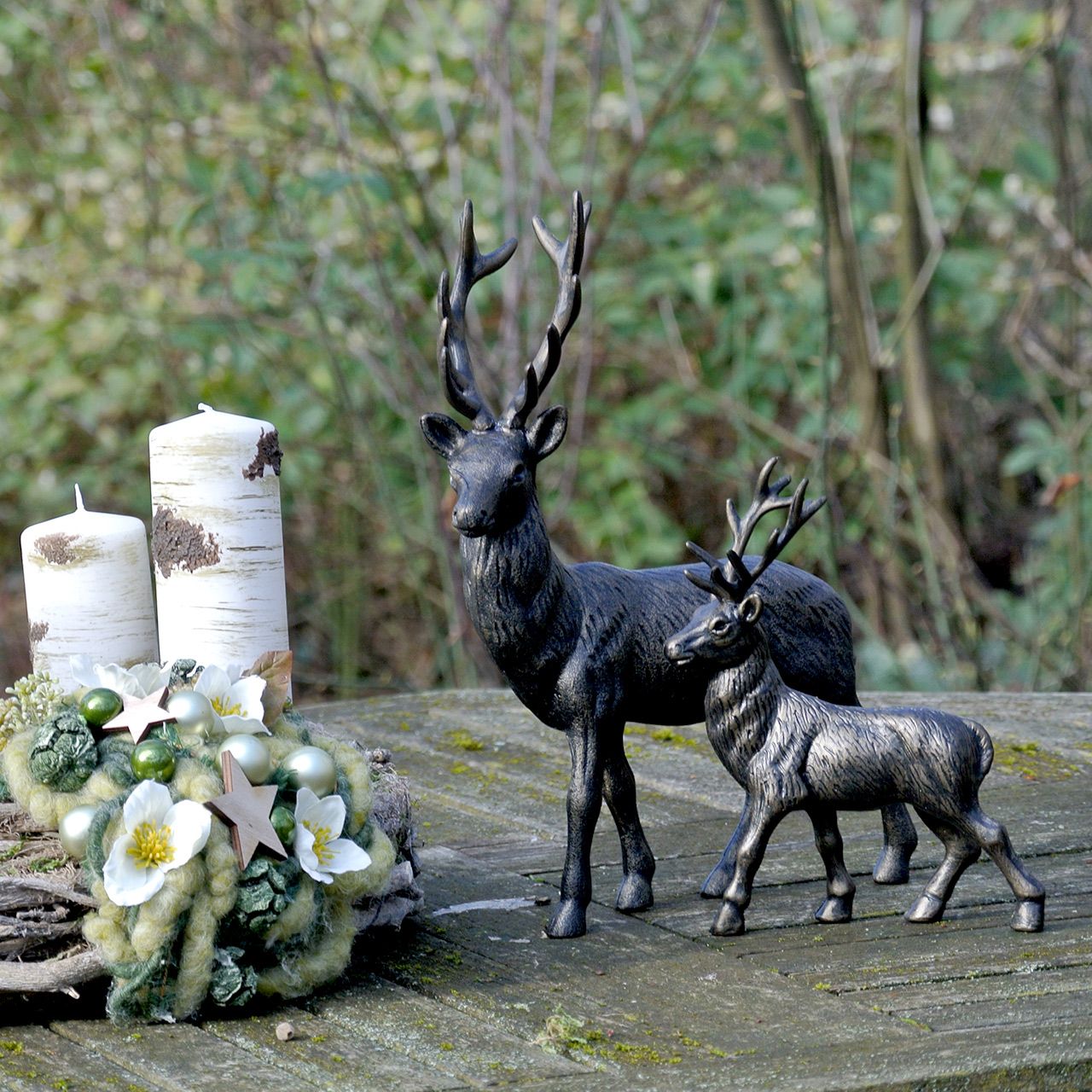 Floristik21.de Deko Hirsch Bronze-Effekt H33cm-65900