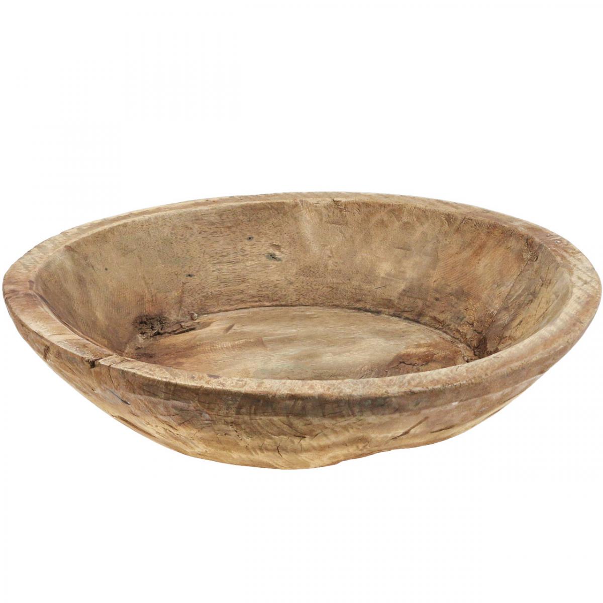 Floristik21.de Dekoschale Holzschale Rund Ø41-50cm H9,5–11,5cm Natur ...