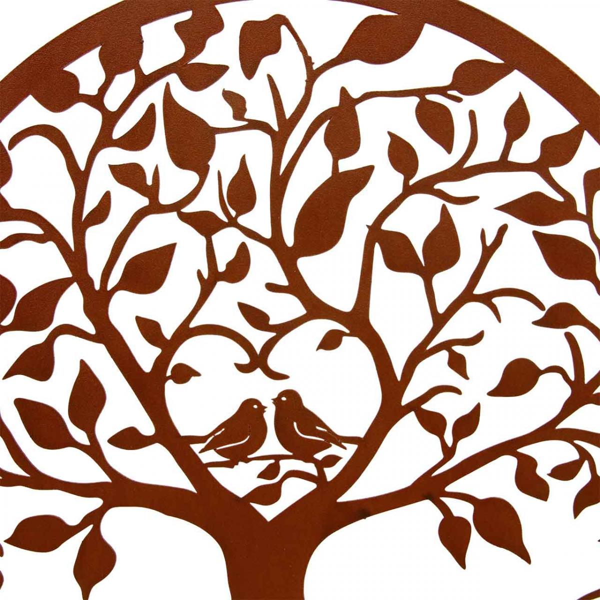 Floristik21.de Fensterdeko Frühling, Metall Wanddeko Baum Ø25cm Braun 2 St