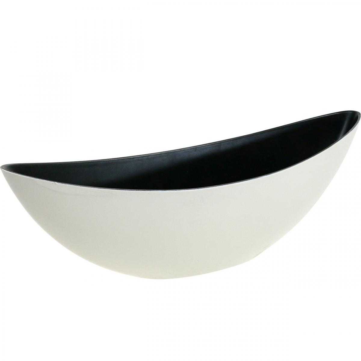 Floristik21.de Pflanzschale Oval Dekoschale Jardiniere Cremeweiß 39×12× ...