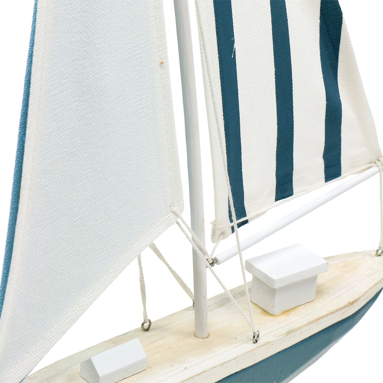 Deko Segelboot Holz Blau-Weiß 56,5cm-861801
