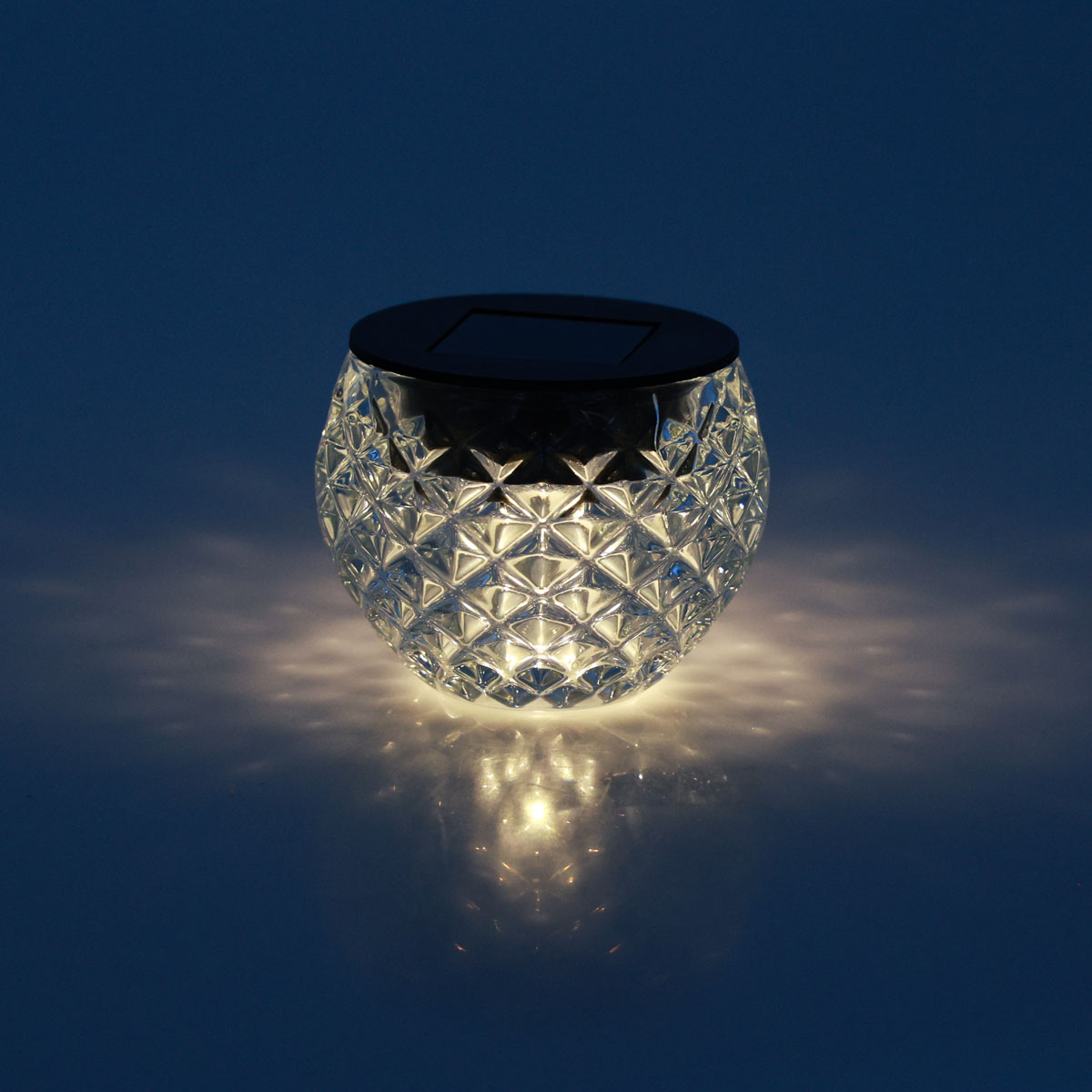 Floristik21.de Solarlampe Balkon Tischlampe Solar Glas Ø7,5cm H6cm-894774