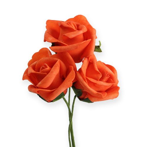 Floristik21.de Foam-Rose Ø4,5cm Orange 36 St