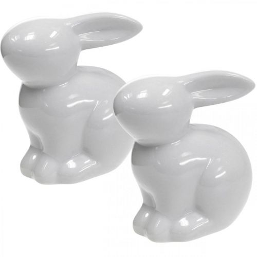 Floristik21.de Keramik Osterhasen Weiß 4er Set